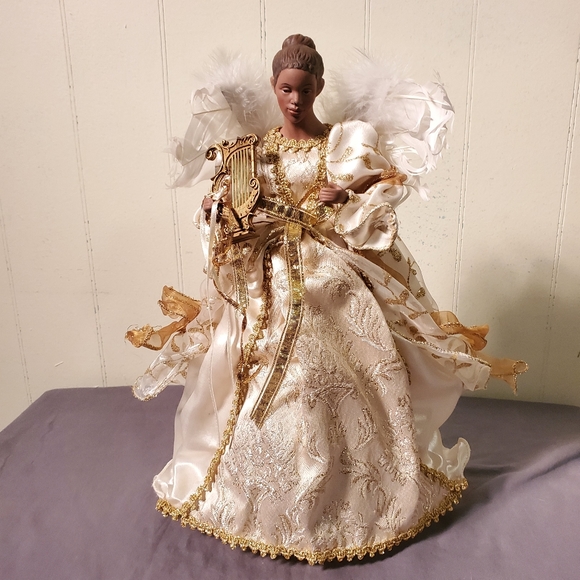 Vintage | Holiday | Vntg African American Tree Topper Decoration Ivory ...